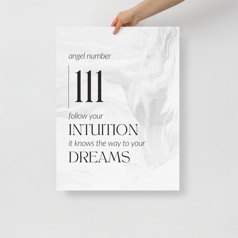 111 Angel Number Poster | Numerology Wall Art | Minimalist Home Decor ...