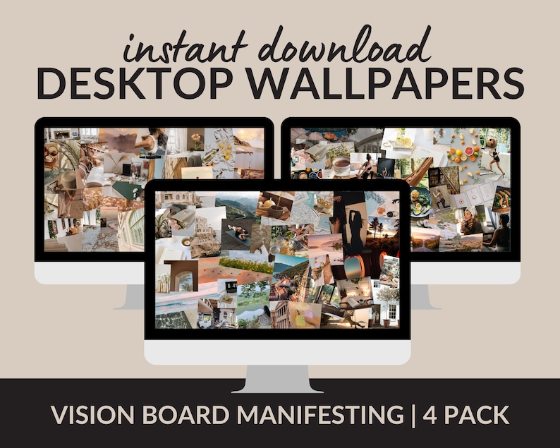 Desktop/laptop Wallpapers Vision Board Collection 4 Pack - Etsy