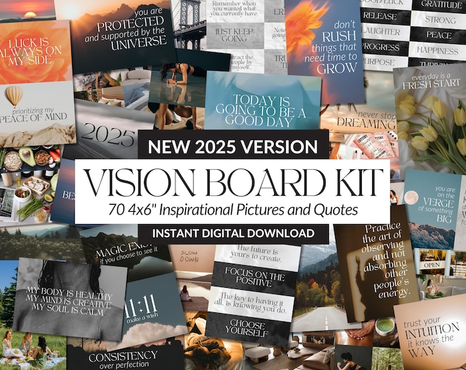 2025 Vision Board Kit | 50+ Printable Pages (PDF) | 300+ Images ...