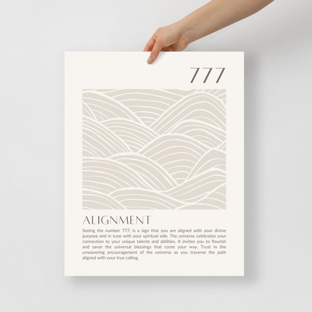 777 (alignment) Angel Number Poster | Numerology Wall Art | Minimalist ...