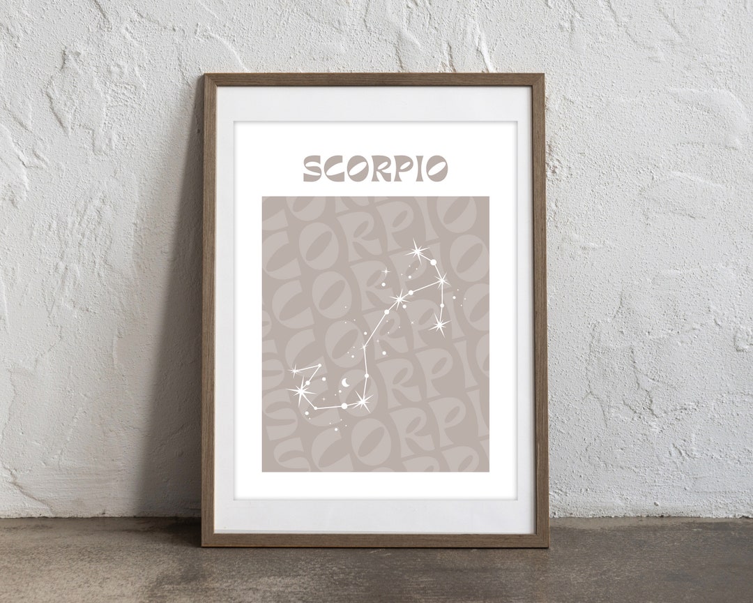 Scorpio Zodiac Sign Poster | Astrology Printable Wall Art | Minimalist ...