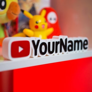 Personalized Custom Youtube Nameplate / 3D Printed Name Plate Great ...