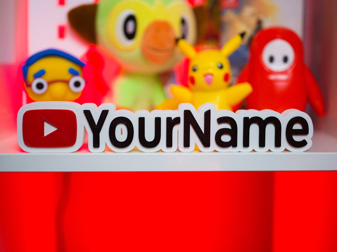 Personalized Custom Youtube Nameplate / 3D Printed Name Plate Great ...