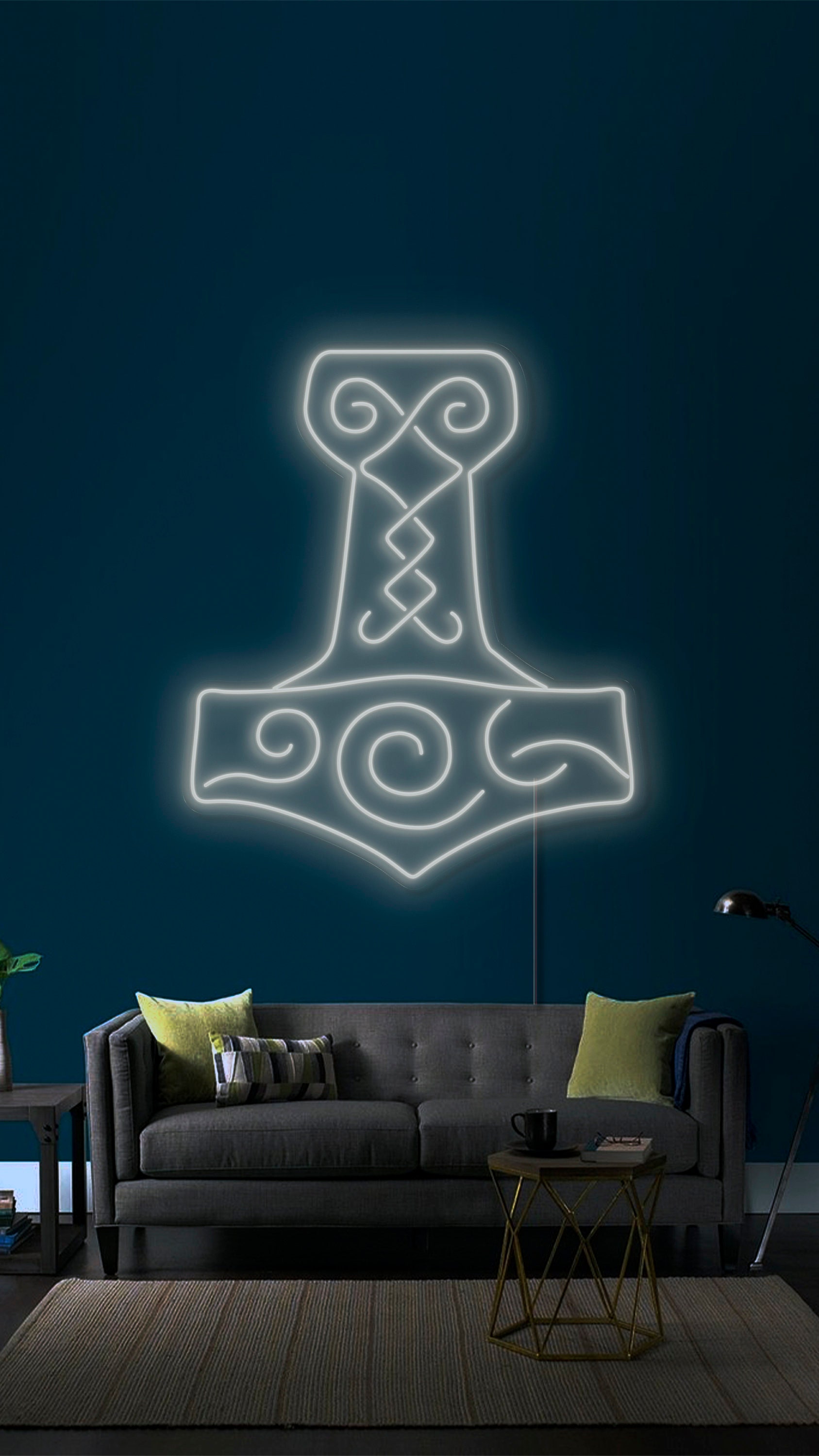 Thor's Hammer LED Neon Sign Mjolnir Scandinavian - Etsy