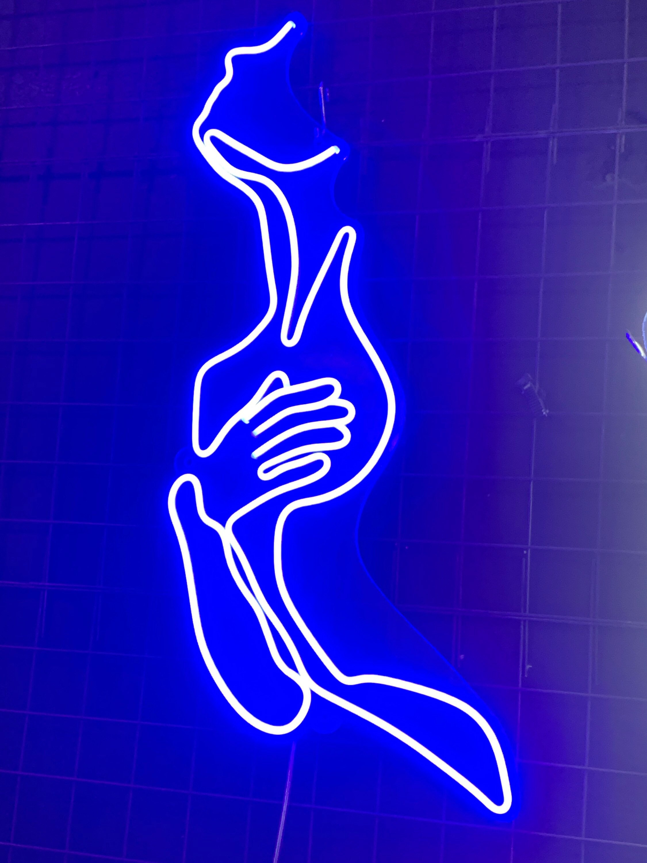 The Sensual Girl LED Neon Sign, Delicate Lines Signage, Custom Neon ...