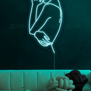 Lady LED Neon Sign / Lady Silhouette Neon Light, Woman Neon Sign, Girl ...