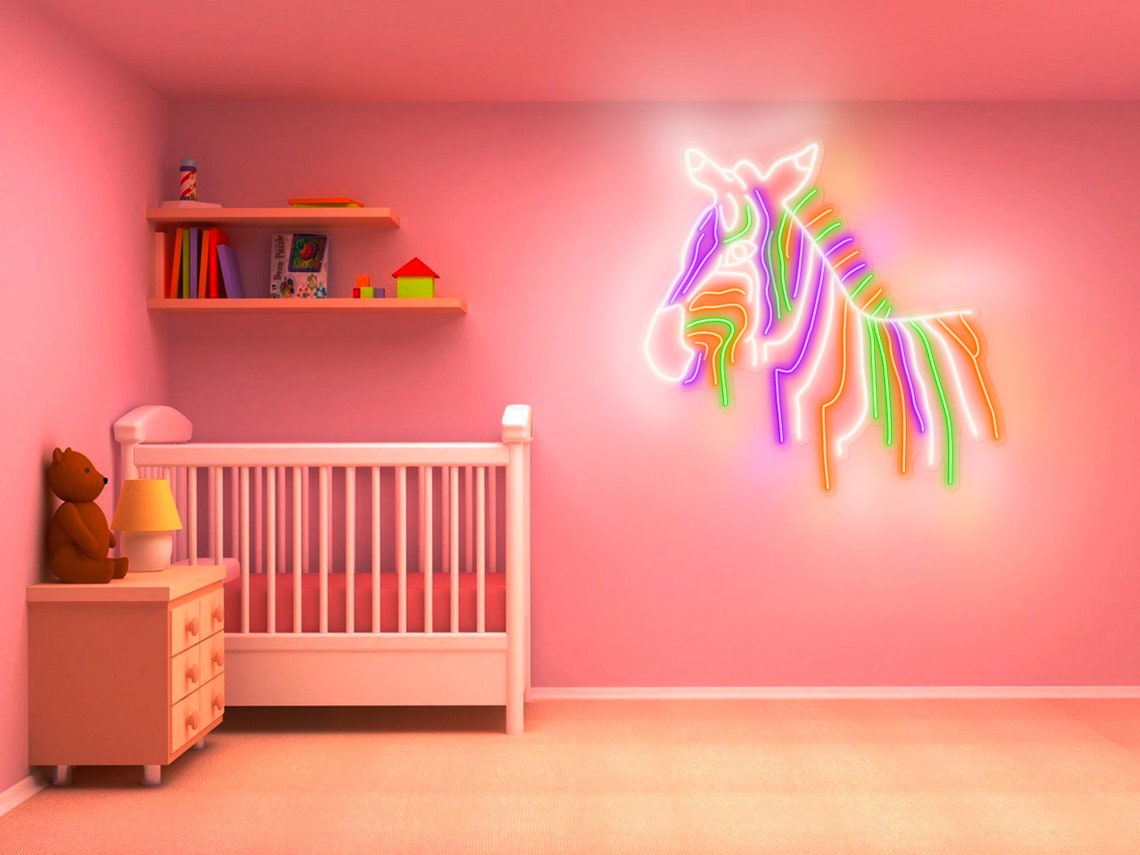 Zebra LED Neon Sign Bedroom Neon Sign Shop Decor Custom - Etsy