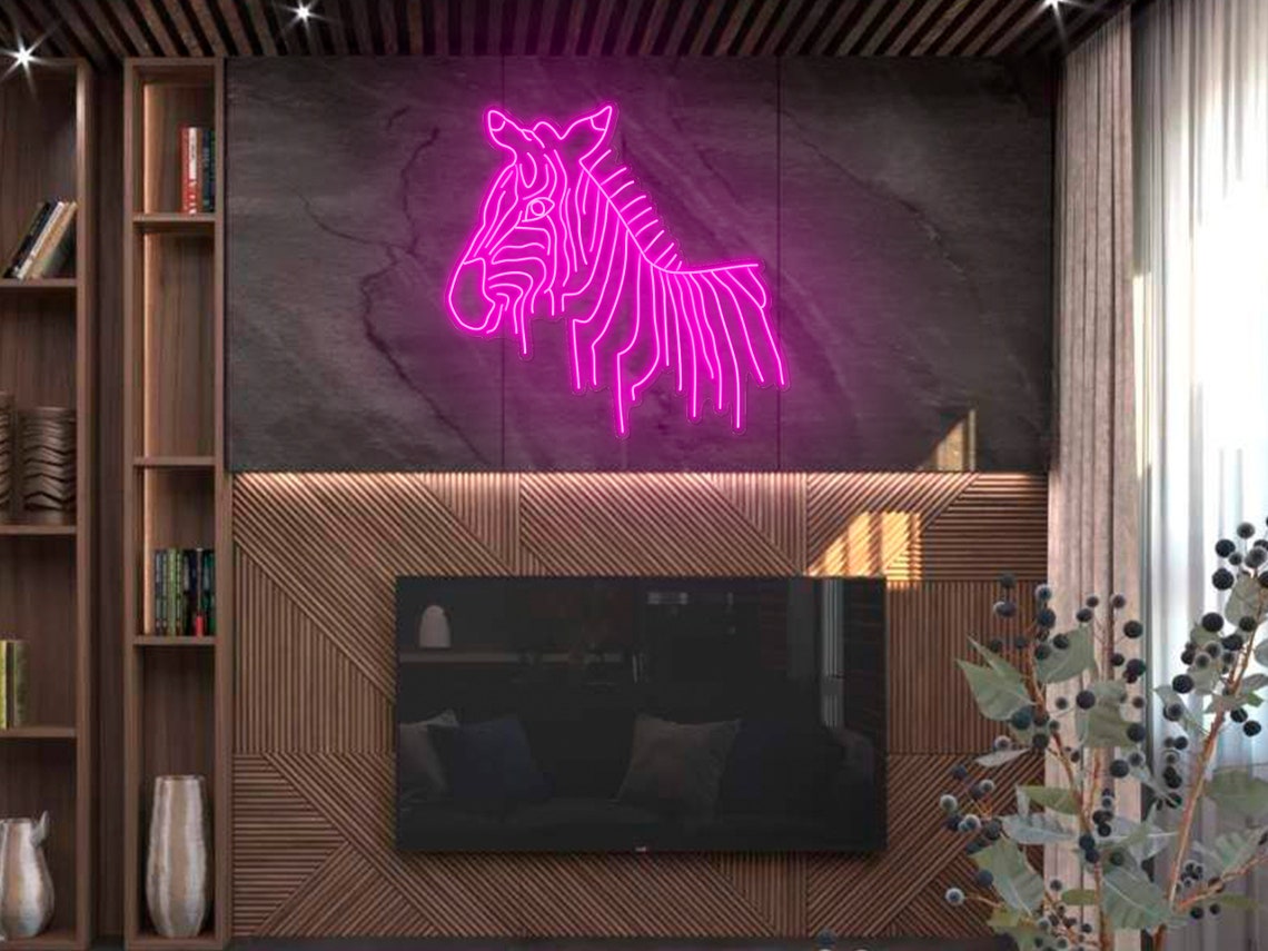 Zebra LED Neon Sign Bedroom Neon Sign Shop Decor Custom - Etsy