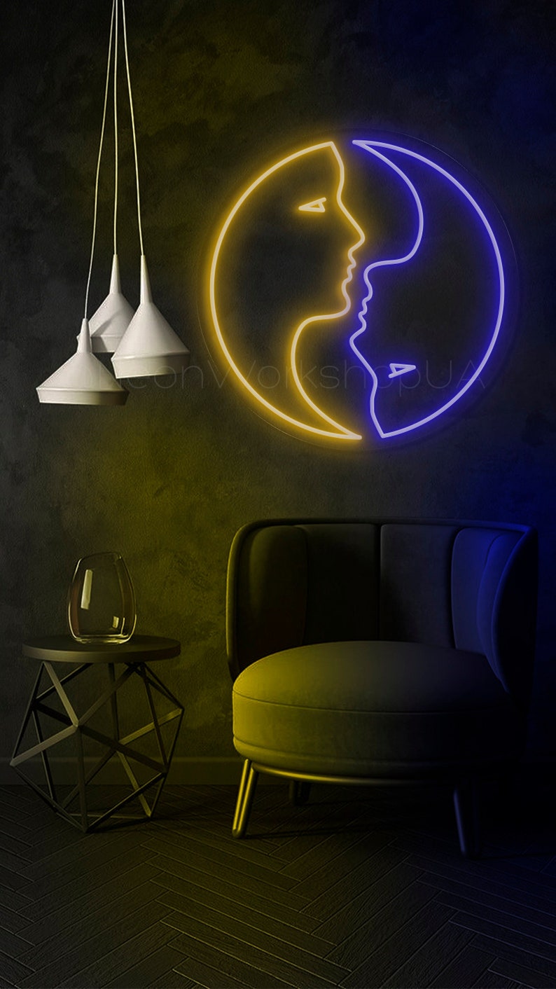 Yin Yang Neon Sign Yin Yang Led Sign Two Faces Neon Sign - Etsy