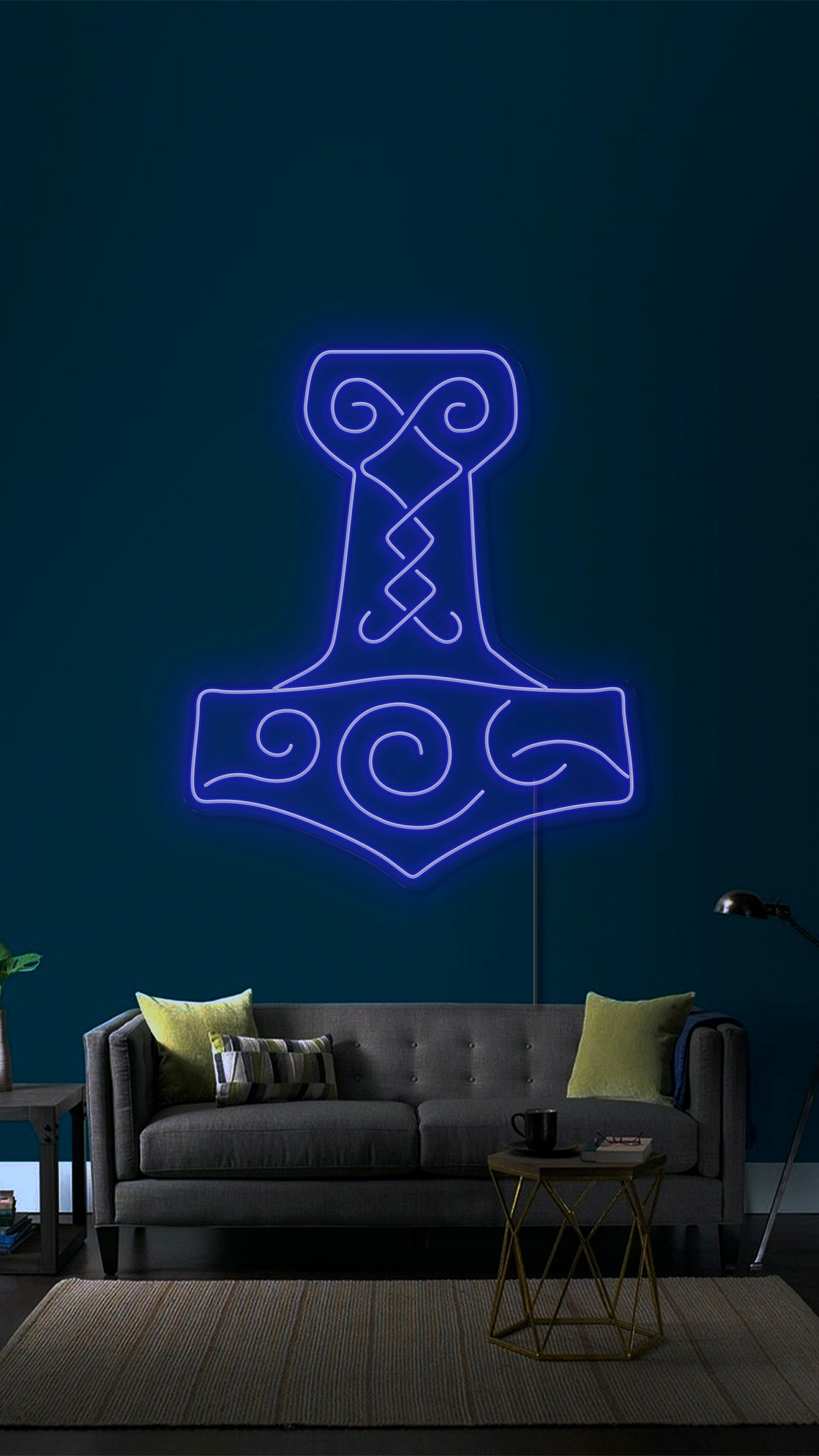 Thor's Hammer LED Neon Sign Mjolnir Scandinavian - Etsy