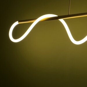 LED Neon Chandelier, Neon Tube Led Lamp, Pendant Lamps, Bedroom ...