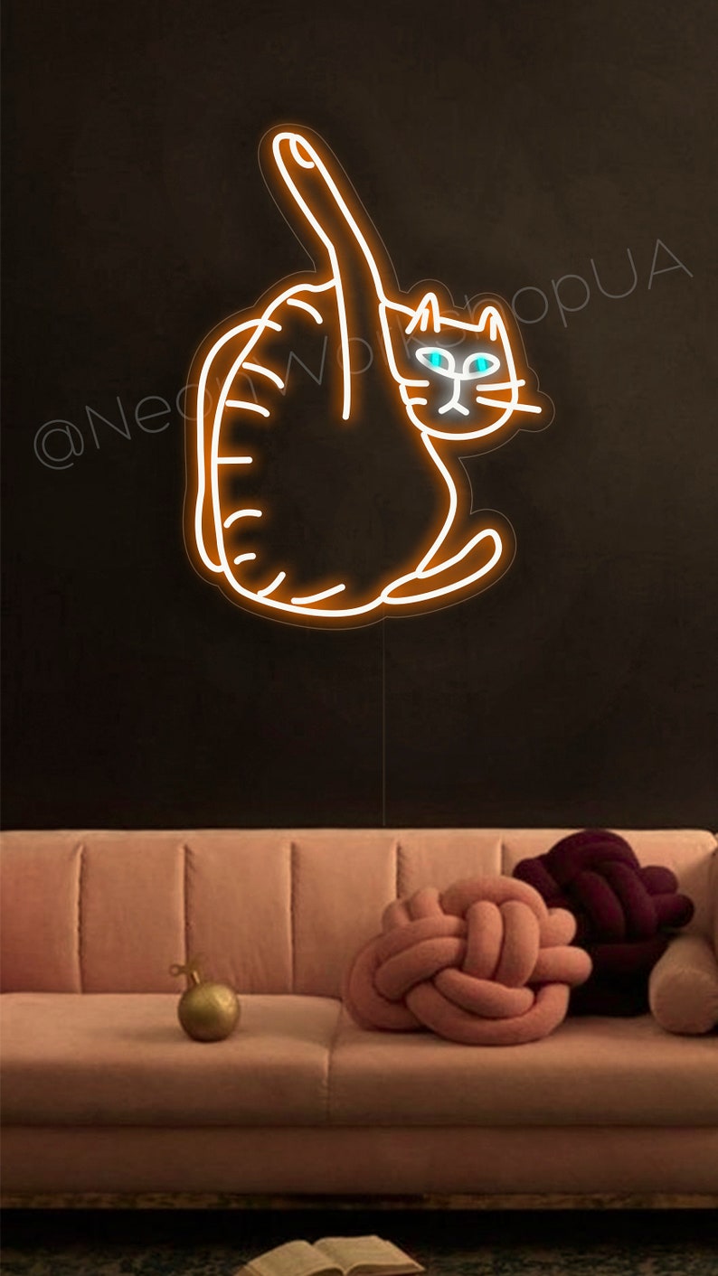 CAT LED Neon Sign / Cutom Neon Lights Sign Cat Wall Art Neon - Etsy
