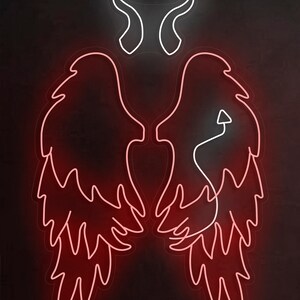 Angel and Devil LED Neon Sign / Wall Decor Angel and Demon | Etsy