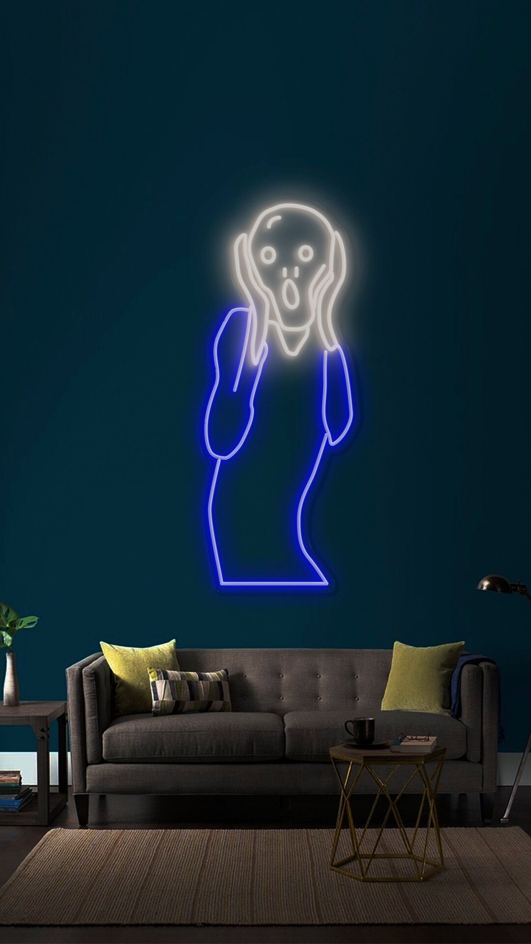 The Scream by Edvard Munch LED Neon Sign, Neon Wall Art, Neon Painting ...