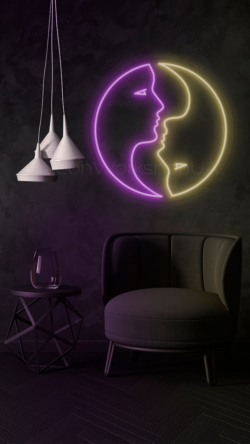Yin Yang Neon Sign, Yin Yang Led Sign, Two Faces Neon Sign, Custom Neon ...