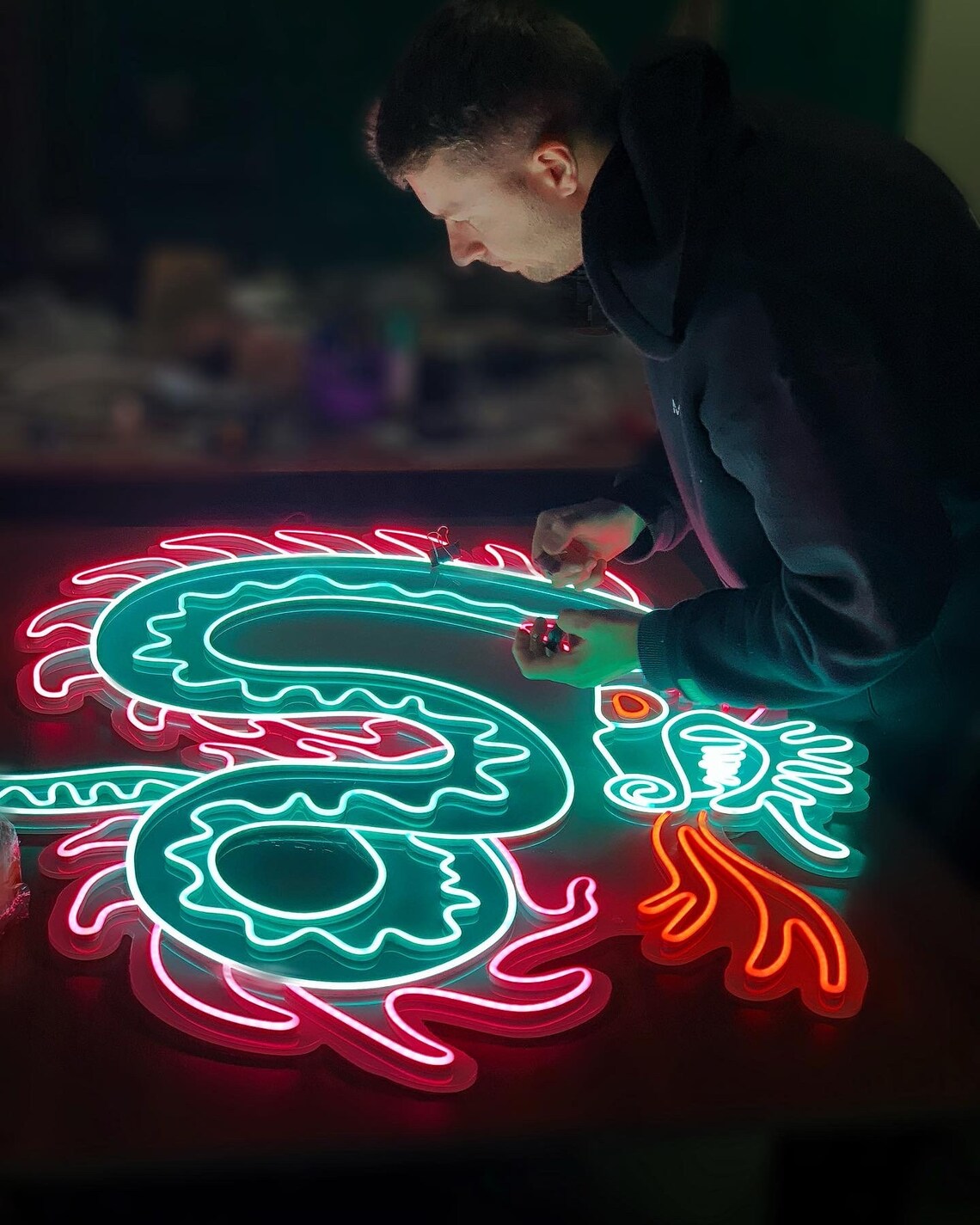 The Dragon LED Neon Sign Dragon Wall Sign Chinese Decor - Etsy
