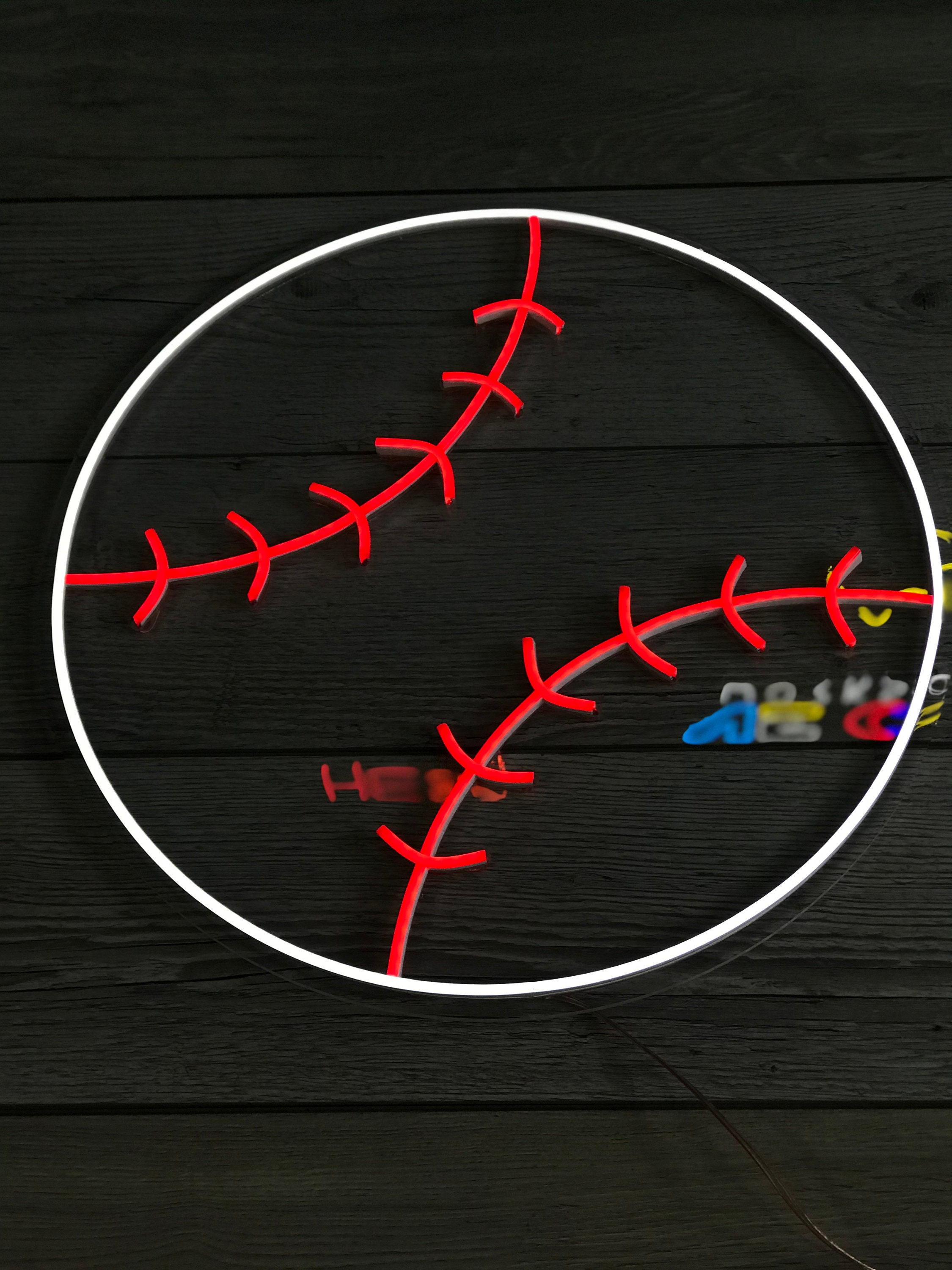 Baseball Ball Neon Sign, Baseball Flex LED Neon, Customized Wallsign ...