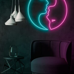 Yin Yang Neon Sign, Yin Yang Led Sign, Two Faces Neon Sign, Custom Neon ...