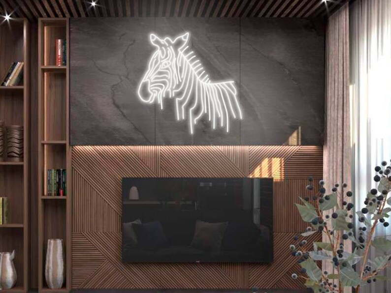 Zebra LED Neon Sign, Bedroom Neon Sign, Shop Decor, Custom Neon Sign ...