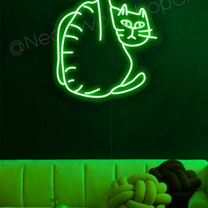CAT LED Neon Sign / Cutom Neon Lights Sign, Cat Wall Art, Neon for Home ...