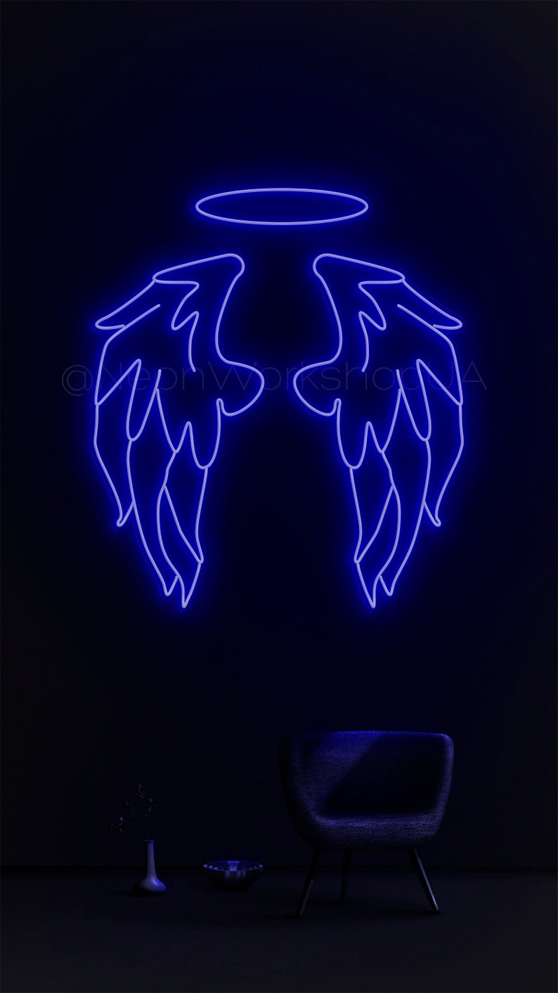 Angel Wings LED Neon Sign / Wall Decor, Entryway Neon Sign - Etsy