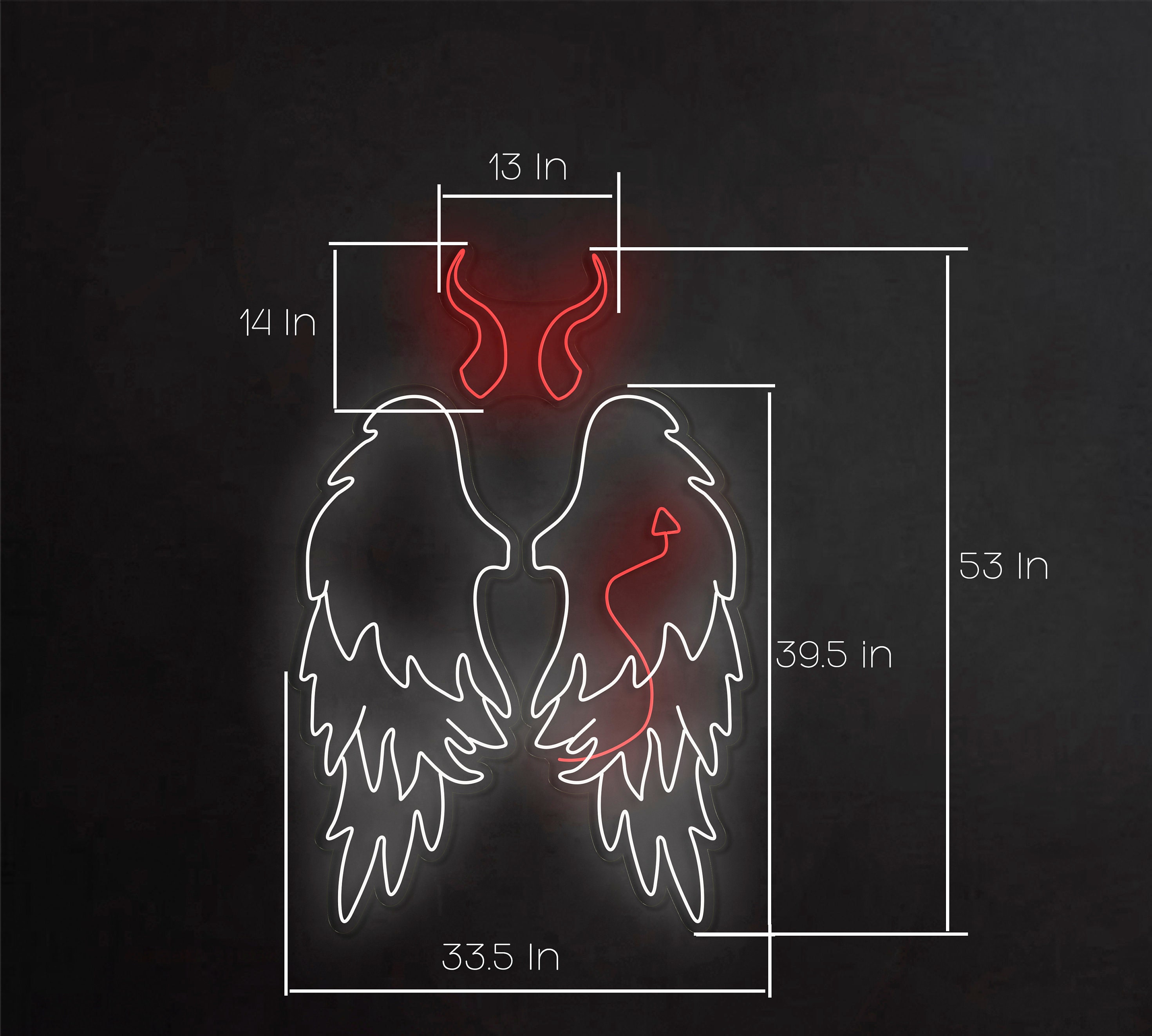 Angel and Devil LED Neon Sign / Wall Decor Angel and Demon - Etsy