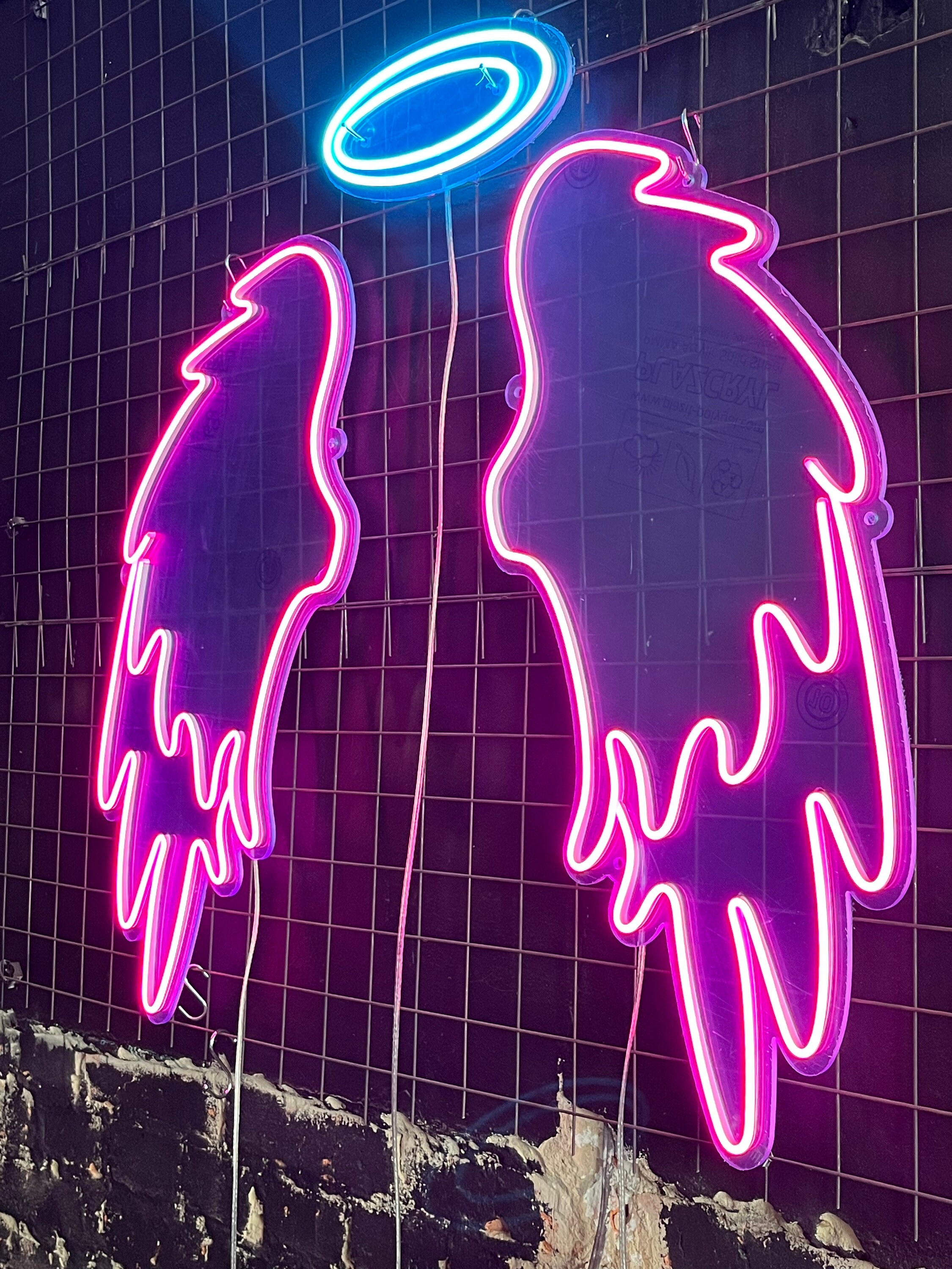 Angels Wings With Halo LED Neon Sign, Miniature Angel Wings and Halo ...