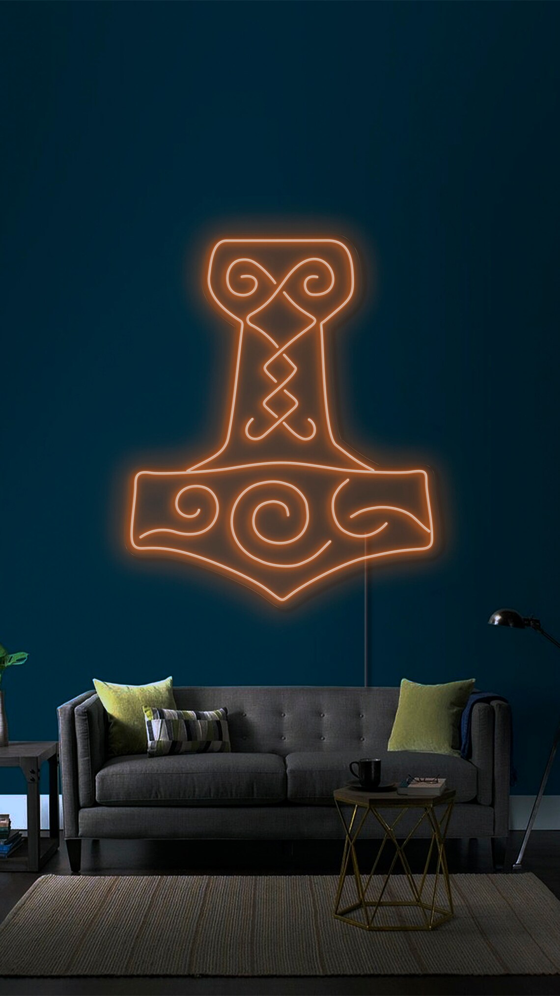 Thor's Hammer LED Neon Sign Mjolnir Scandinavian - Etsy