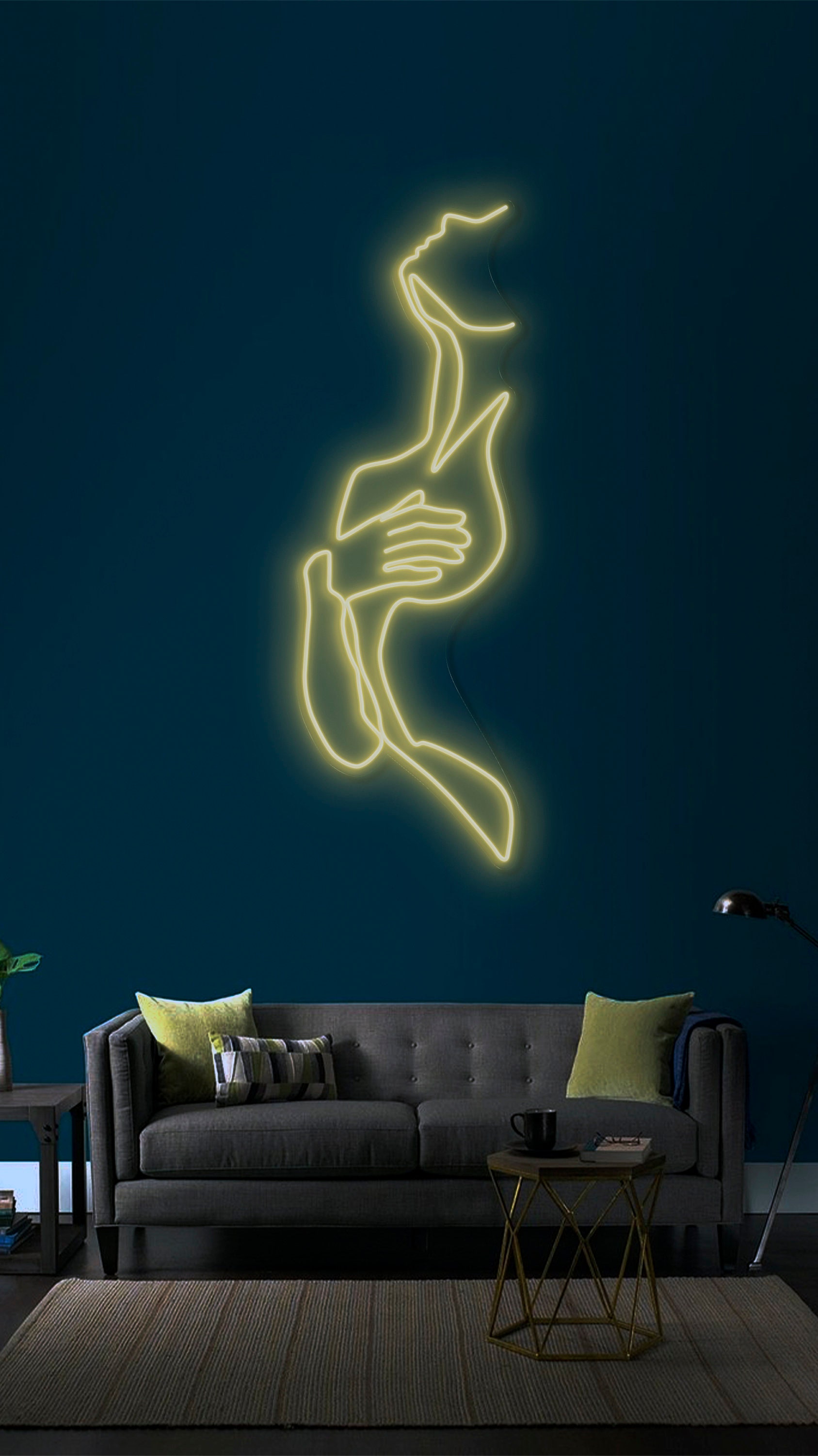 The Sensual Girl LED Neon Sign, Delicate Lines Signage, Custom Neon ...