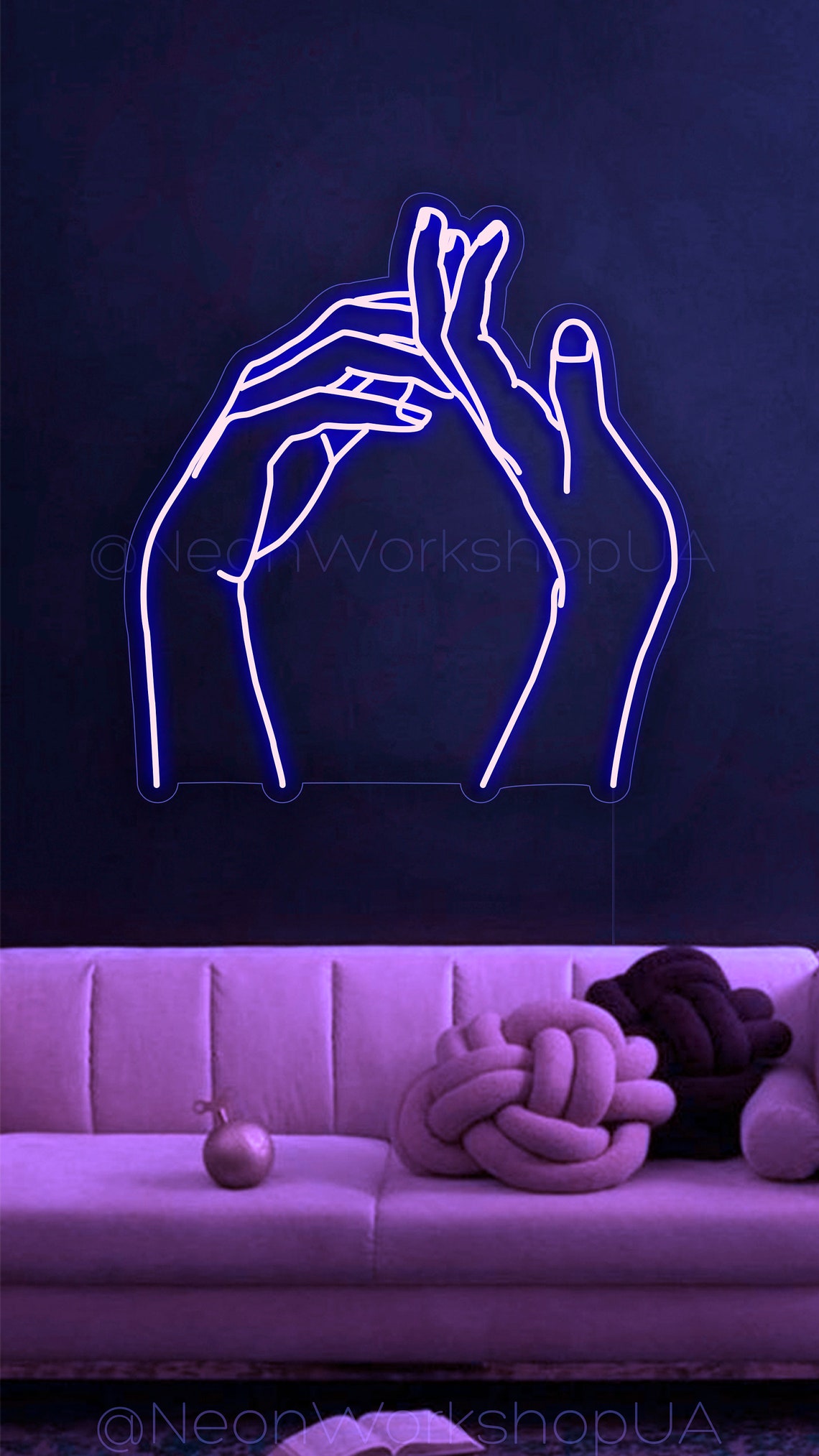Hands up LED Neon Sign / Abstract Hands Lines Neon Sign | Etsy