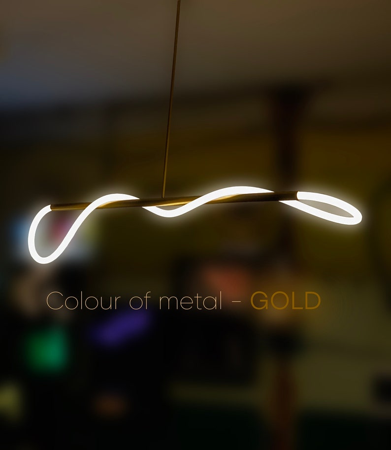 LED Neon Chandelier, Neon Tube Led Lamp, Pendant Lamps, Bedroom ...