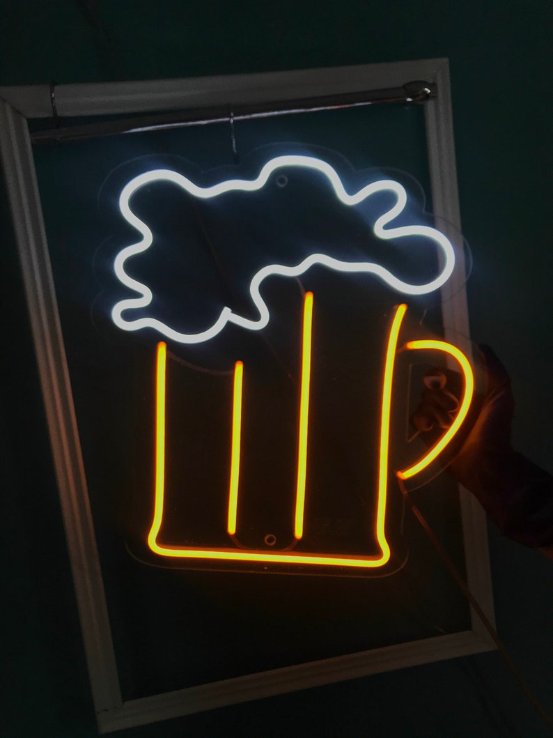 BEER GLASS Neon Sign Beer in Neon LED Sign Wallhangings - Etsy