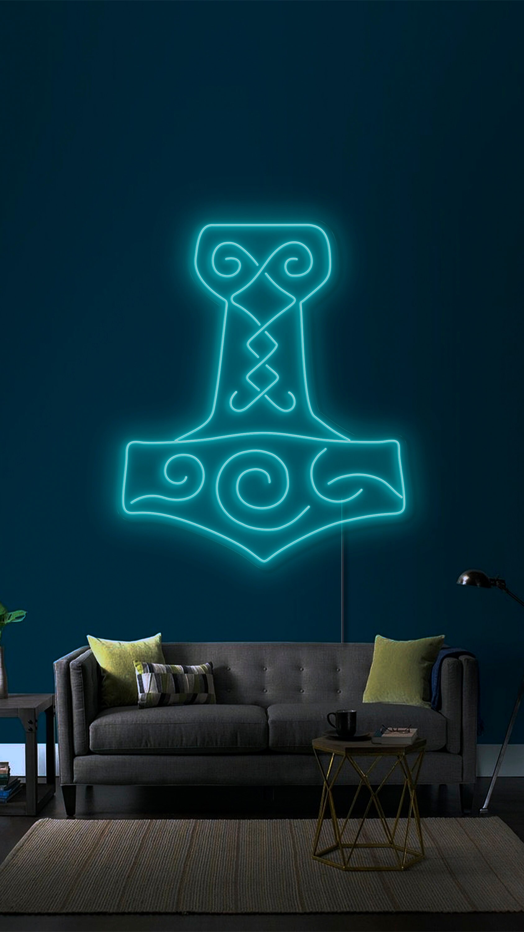 Thor's Hammer LED Neon Sign Mjolnir Scandinavian - Etsy