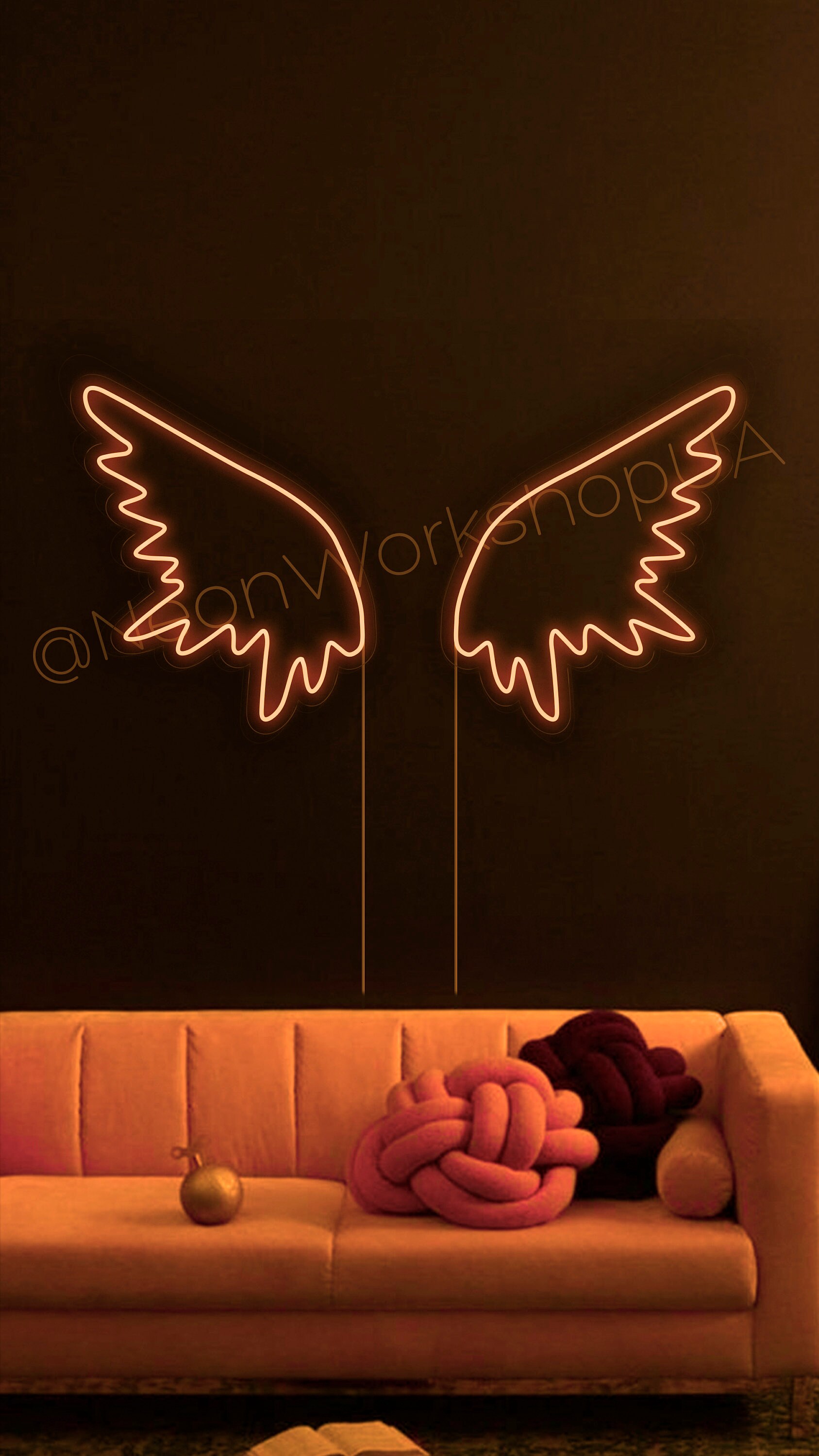 ANgel WIngs LED Neon Sign / Small Angel Wings Neon Sign | Etsy