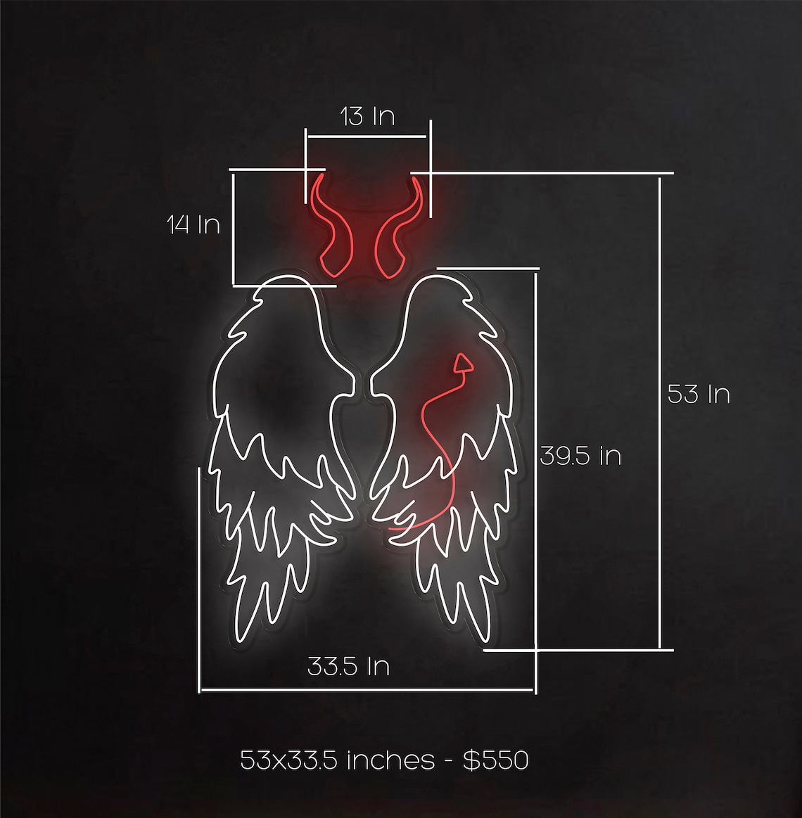 Angel and Devil LED Neon Sign / Wall Decor Angel and Demon - Etsy