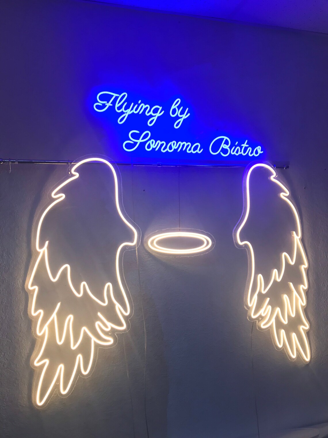 Angel Wings With Halo and Text LED Neon Sign / Wall Decor - Etsy