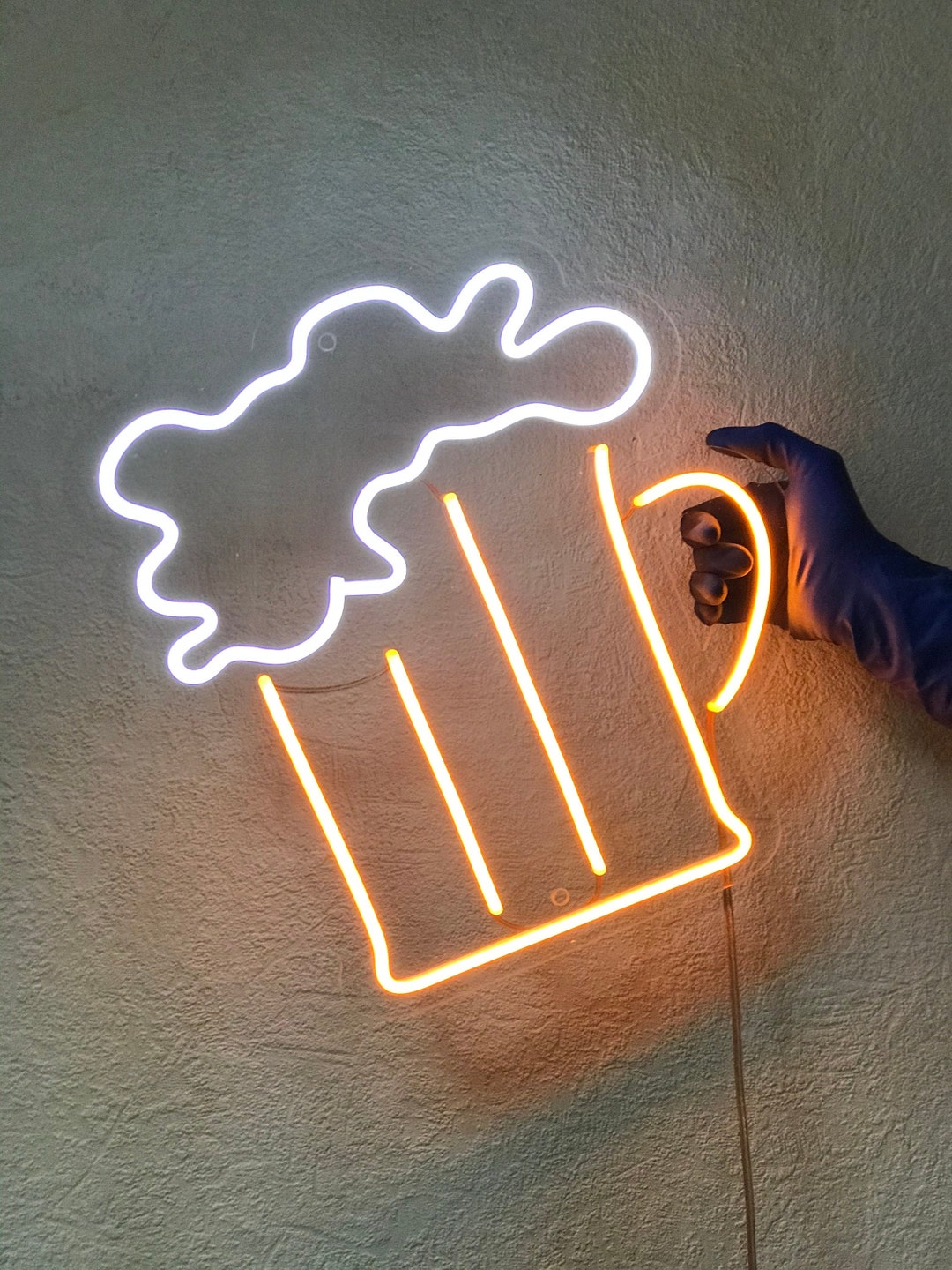 BEER GLASS Neon Sign, Beer in Neon, LED Sign, Wallhangings Neon Sign ...