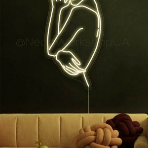 Lady LED Neon Sign / Lady Silhouette Neon Light, Woman Neon Sign, Girl ...