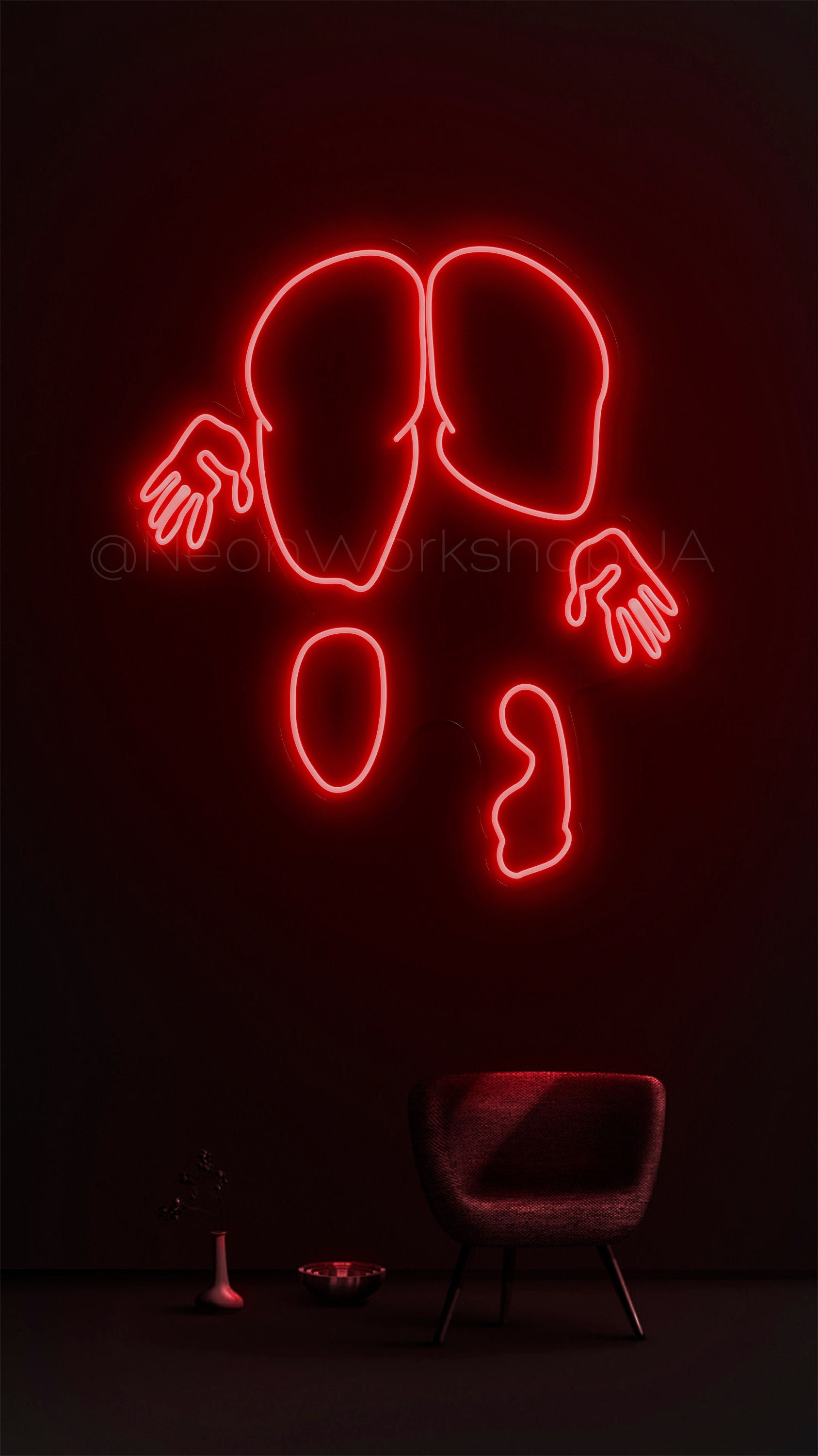 Sexy Silhouette Girl Led Neon Sign Imprint Of A Sitting Lady View Of