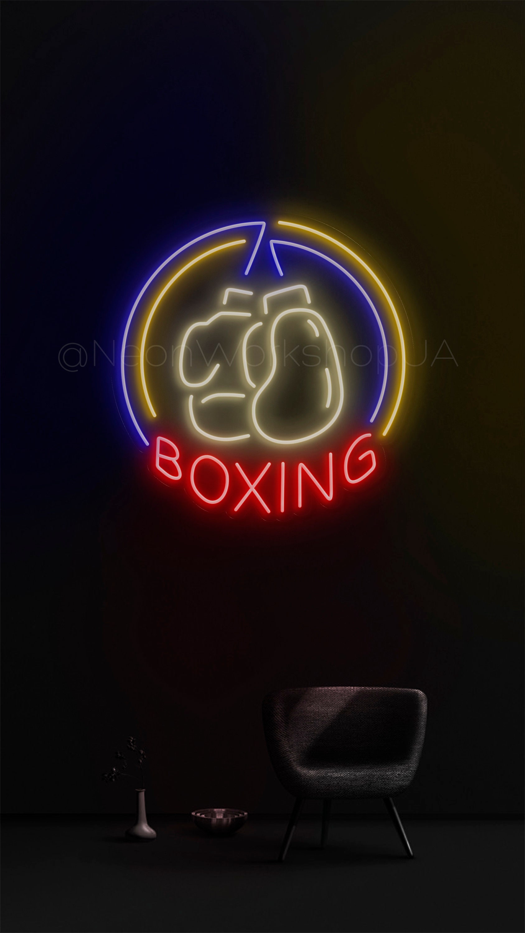 Boxing LED Neon Sign, Sports Gym Neon Sign, Custom Size and Color Neon ...