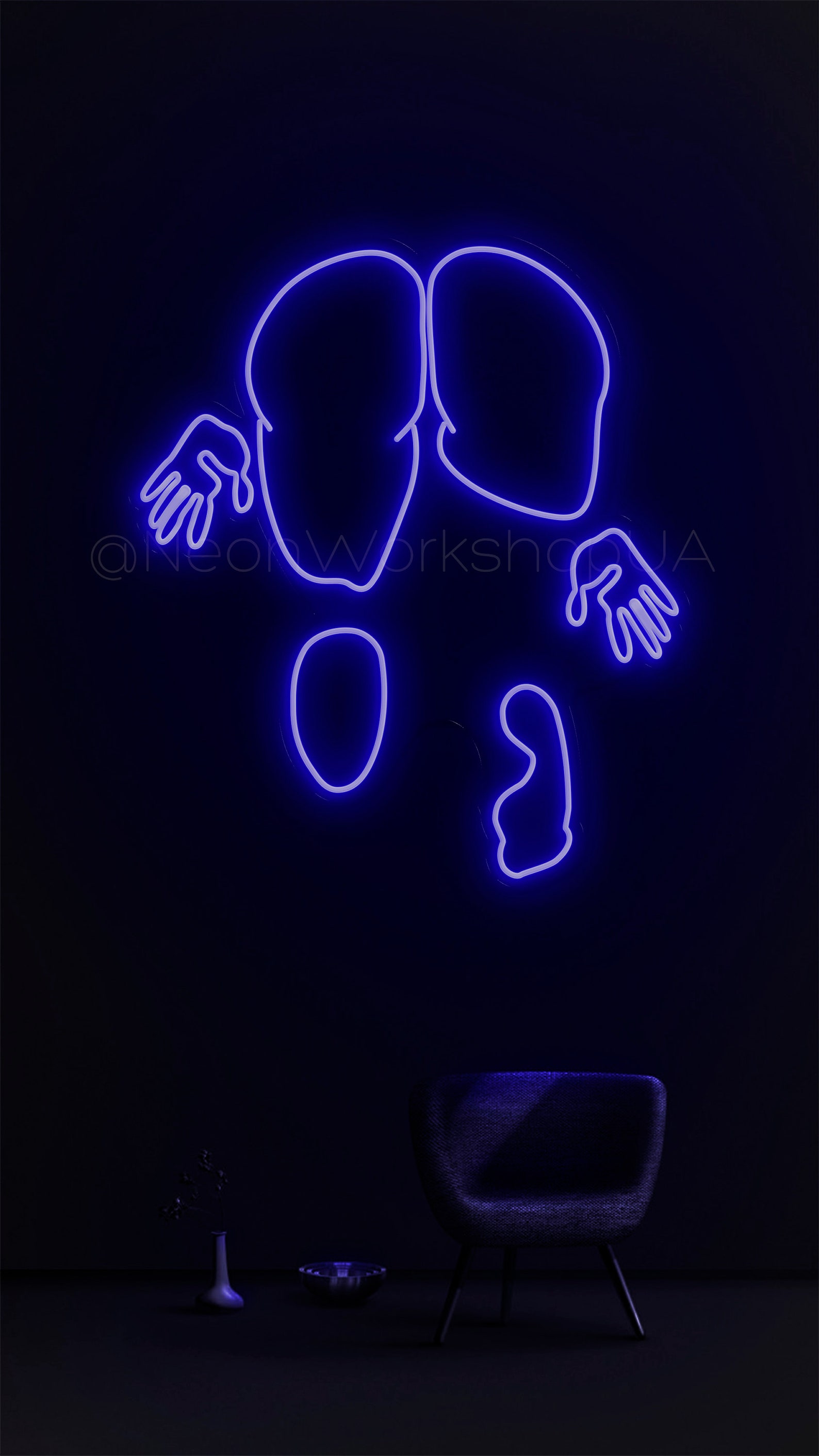 Sexy Silhouette Girl LED Neon Sign, Imprint of a Sitting Lady, View of ...
