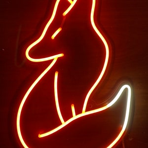 Fox LED Neon Sign, Neon Animal Sign, Custom Neon Sign, Neon Bedroom ...