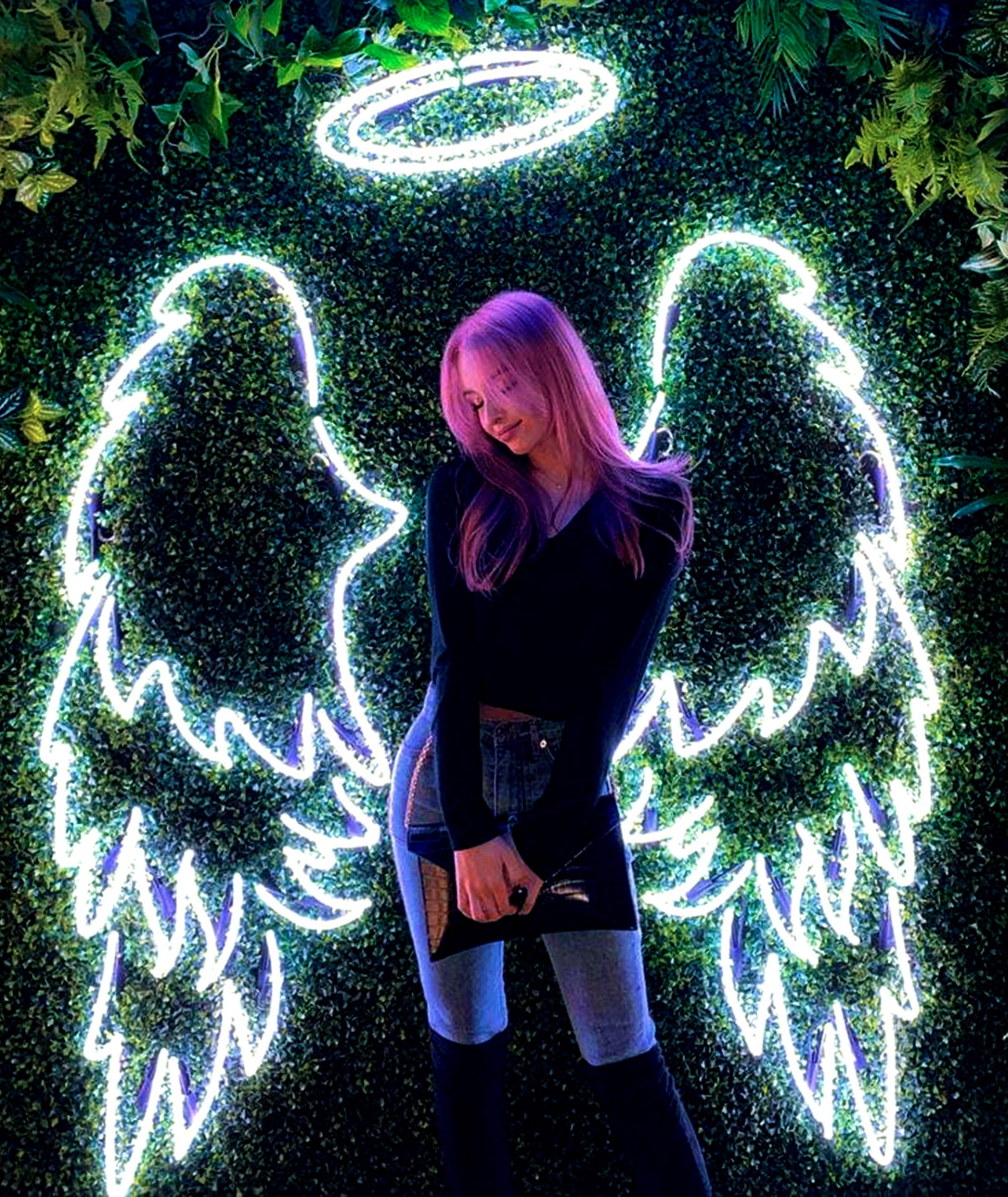 Angel Wings with Halo and Text LED neon sign / Wall Decor | Etsy