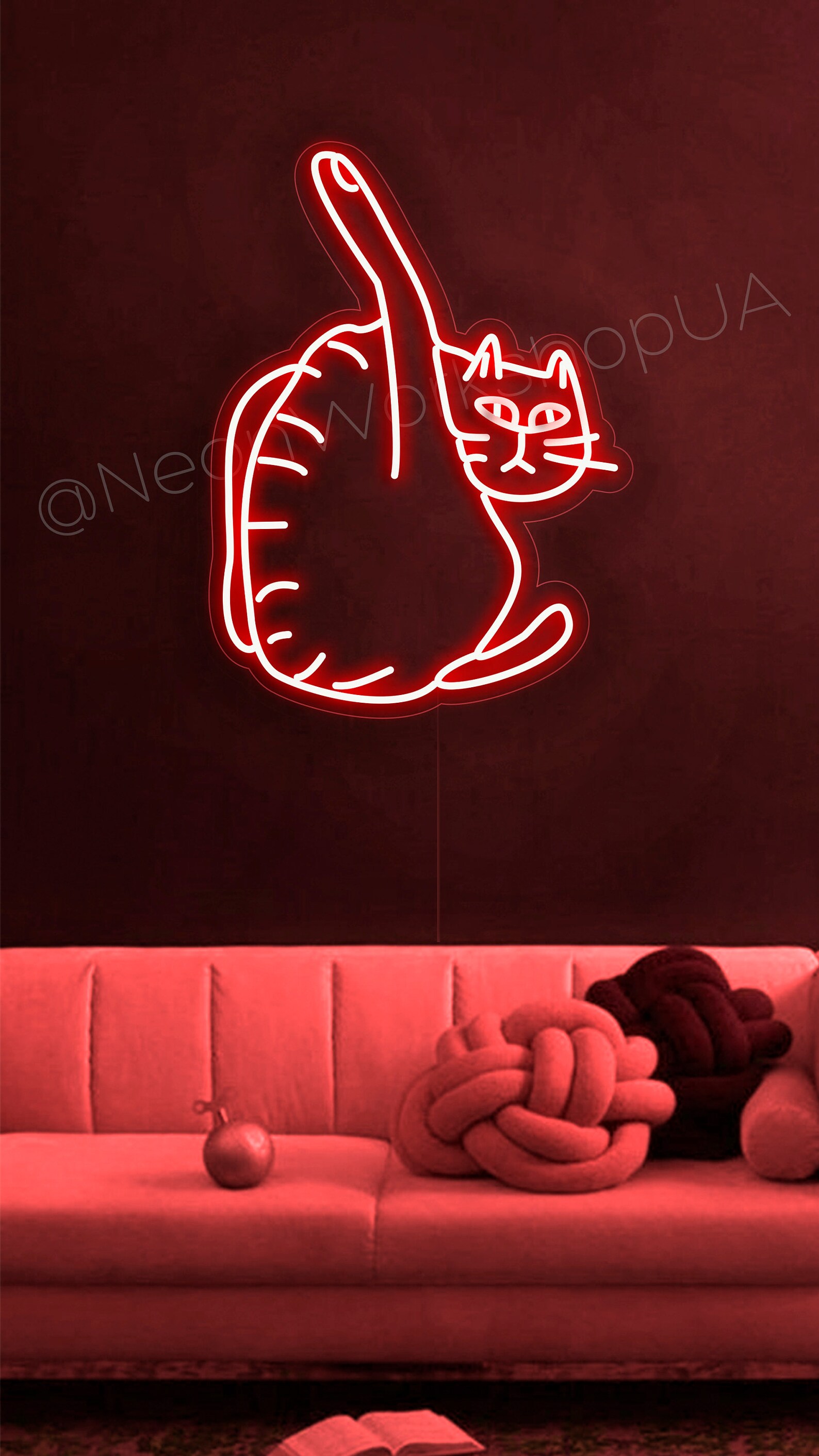 CAT LED Neon Sign / Cutom Neon Lights Sign Cat Wall Art Neon | Etsy