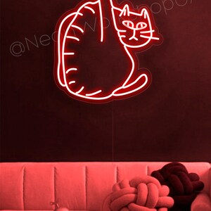 CAT LED Neon Sign / Cutom Neon Lights Sign, Cat Wall Art, Neon for Home ...