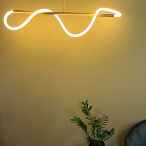 LED Neon Chandelier, Neon Tube Led Lamp, Pendant Lamps, Bedroom ...