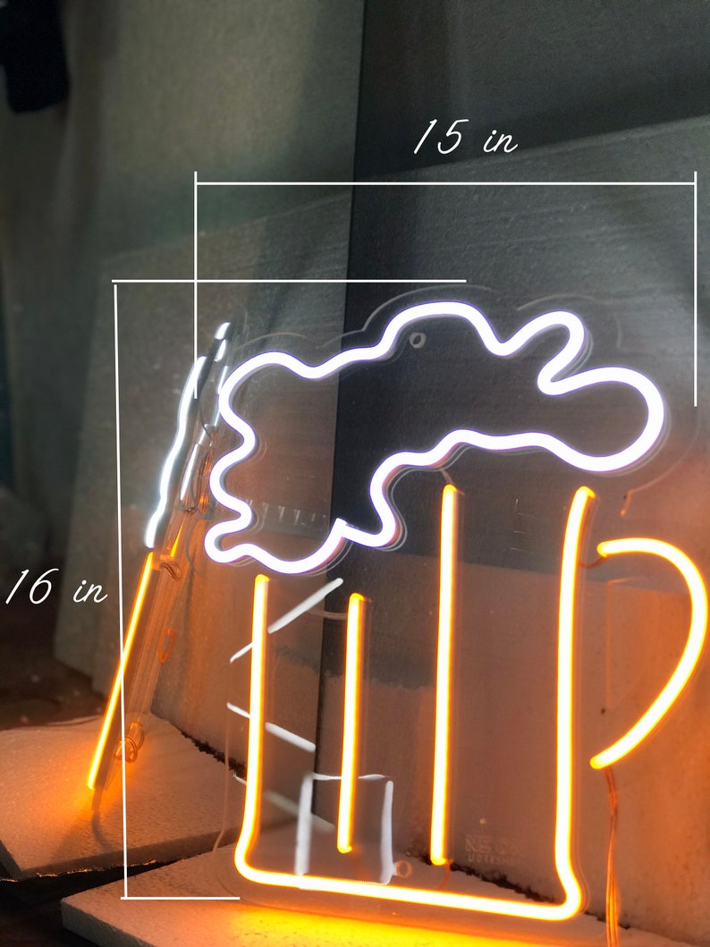 BEER GLASS Neon Sign Beer in Neon LED Sign Wallhangings - Etsy