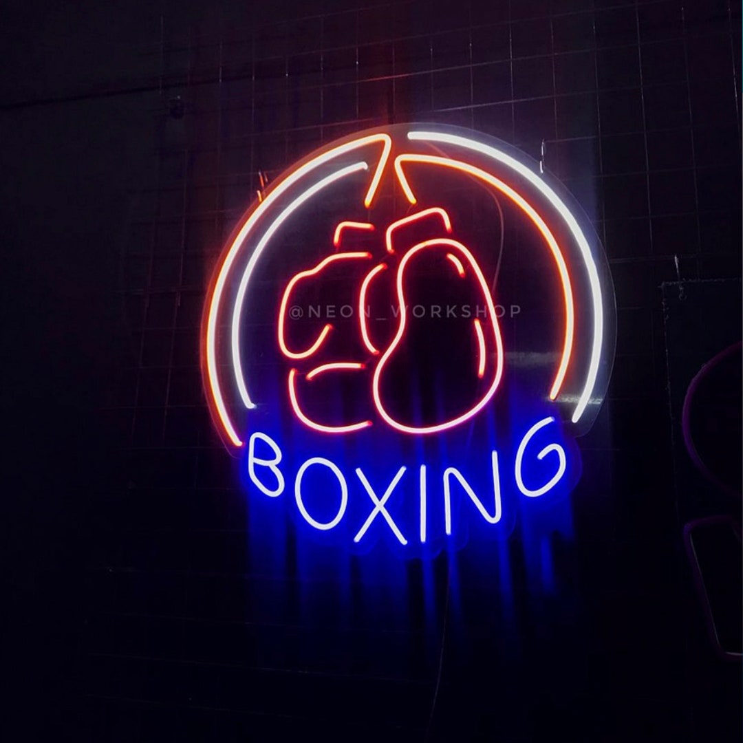 Boxing LED Neon Sign, Sports Gym Neon Sign, Custom Size and Color Neon ...