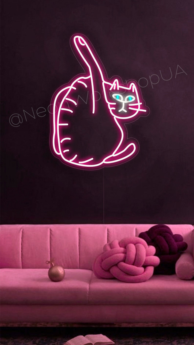 CAT LED Neon Sign / Cutom Neon Lights Sign Cat Wall Art Neon - Etsy