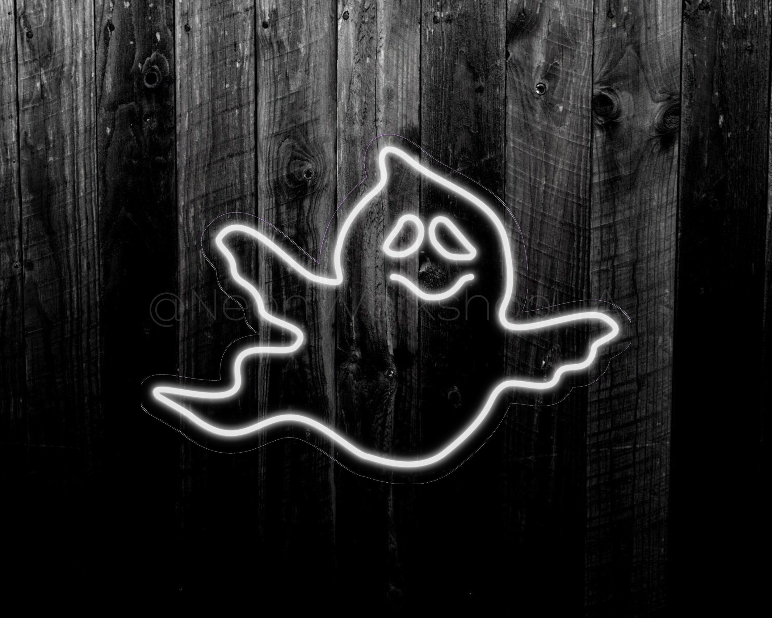 Ghost LED Neon Sign Handmade Halloween Decor All Hallows - Etsy UK